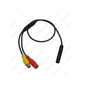 AN81 - RULGS 1PC Car Backup Reverse Camera 4-Pin Male to CVBS RCA Female Connector Signal Power Adapter Wire Harness