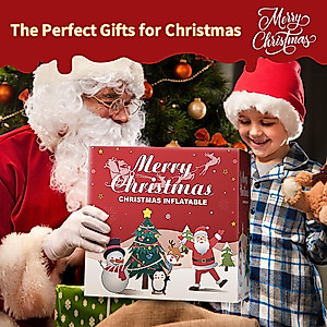 6FT Christmas Inflatables Santa Claus with Welcome Sign and Tree, Outdoor Christmas Holiday Decorations Clearance Blow Up Santa with Built-in 4 LED Lights for Home Party Yard Lawn, Housen Solutions