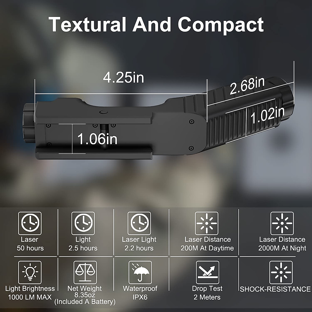 Green Laser Sight with 1000 Lumens Flashlight