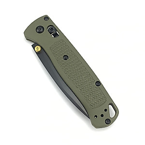 Manual Open Bugout 535 Folding Knife, Axis Lock Pocket Knife with 3 Inch 8Cr13MoV Blade, Glass Reinforced Nylon Grivory Handle, Belt Clip for Camping Hunting