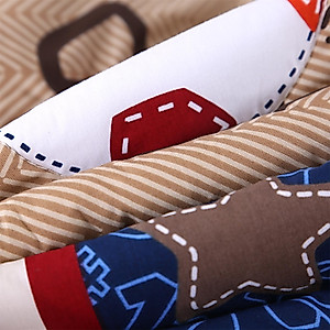 Wowelife Baby Crib Bedding Set for Boys and Girls Sports Premium 3-Piece Baby Bedding Set Brown Football Basketball Rugby Crib Bed Set Baseball, Breathable and Soft