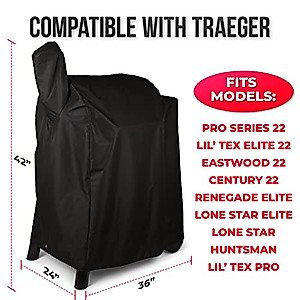 Grillman Grill Cover for Traeger 22/575 Series - Traeger Grill Cover, Traeger Grill Accesories, BBQ Grill Cover, Traeger Pro 22 Cover, Z Grill Cover - BBQ Covers Waterproof Heavy Duty Grill Covers