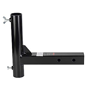 HITOWMFG Hitch Mount Flagpole Holder for 2" Hitch Receivers Flag Travel, 8.5" or 11.5" Length Black Powder
