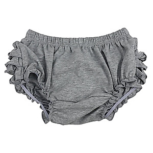 Wennikids Baby Girl's Cotton Shorts and Diaper Cover Bloomers X-Large Gray