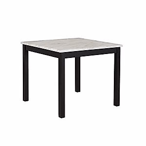 SZUBEE 4 5-Piece Counter Height Set with One Faux Marble Dining Table and Four Upholstered-Seat Chairs for Kitchen, Blue