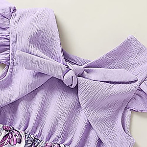 Toddler Girls Dress Butterfly Print Ruffle Sleeveless Baby Girl Dresses (Sister-Backless Dress, 2-3 Year)