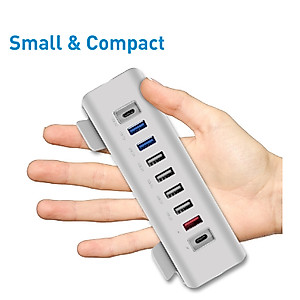 Macally Aluminum 4-Port USB 3.0 Hub with SuperSpeed USB 3.0 Ports and Backwards Compatible with USB 2.0 for Apple Macbook Pro / Air, Mac OS X, Microsoft Surface, ChromeBook, Mac OS X & Windows PC (U3HUBA)