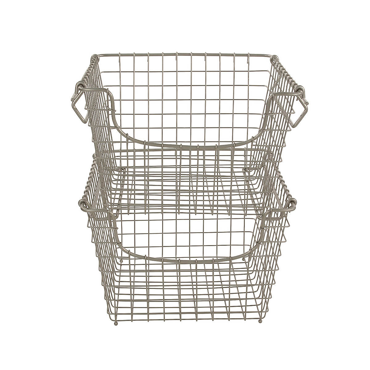 Spectrum Diversified Scoop Stacking Storage Basket, Medium, Satin Nickel (03277)