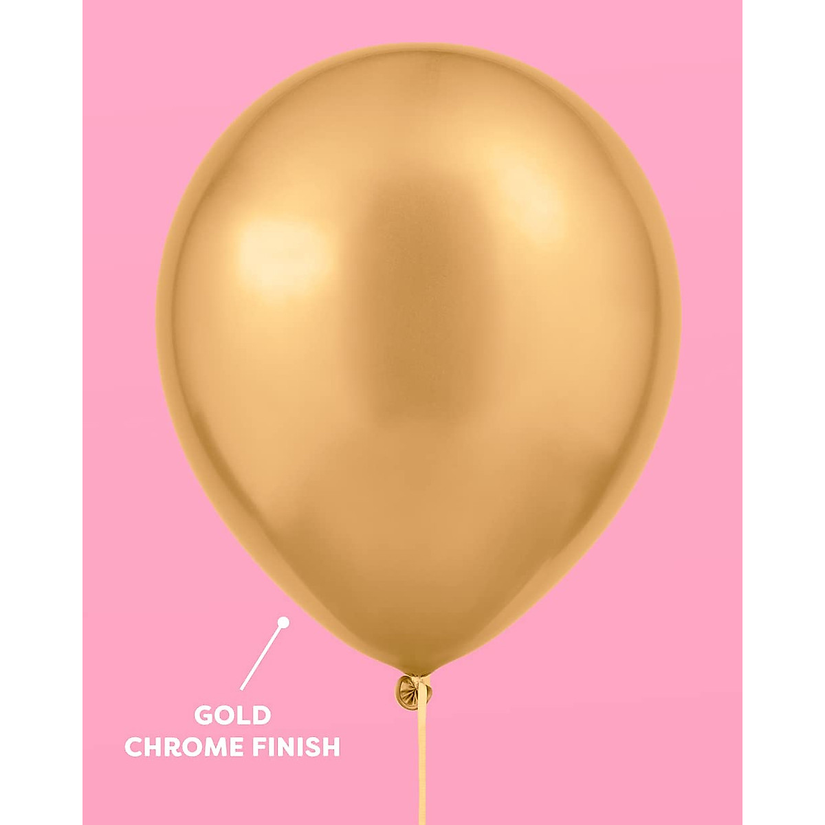 xo, Fetti Gold Chrome Birthday Balloon Set - 25 pk, 12" | Bachelorette Party Decorations, Bridal Shower, Birthday Party, Baby Shower, Engagement