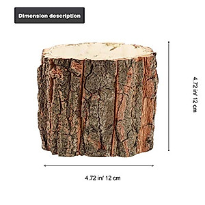 Angoily Tree Stump Flower Pot Succulent Planter Pots Decorative Tree Stump Shape Flower Pot Bonsai Pots for Indoor Outdoor Home Garden Decor