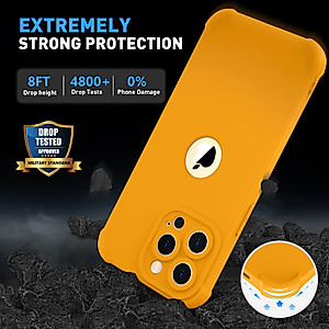 ORETECH for iPhone 13 Pro Max Case, with [2 x Screen Protectors] [15 Ft Military Grade Drop Test] [Camera Protection] 360° Shockproof Slim Thin Phone Case for iPhone 13 Pro Max Cover 6.7" - Yellow