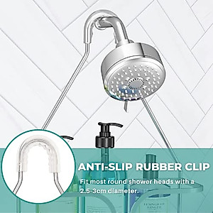 KeFanta Shower Caddy over Shower Head, Hanging Shower Organizer, Silver Shampoo Holder for Bathroom, Shower Storage Rack