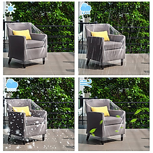 Tudomro 4 Pcs Outdoor Plastic Chair Cover Waterproof Armchair Cover Clear Dust Proof Plastic Couch Cover for Furniture Sofa Chair Couch Recliner Furniture Storage and Moving, 37 x 30 x 30 Inch