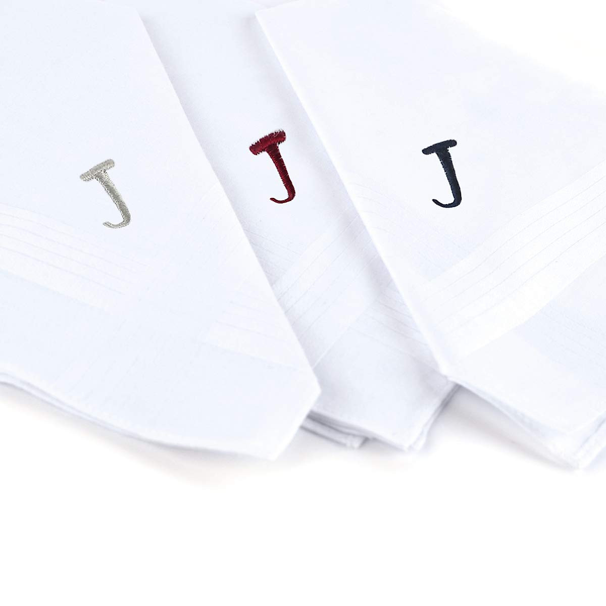 Monogrammed Handkerchiefs for Men - Soft Hankies for Men + Great Monogrammed Gifts - Intial J