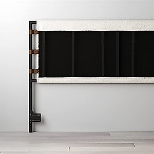 Nathan James Aspen Metal Boucle Fabric Wrapped Headboard, King, White/Gunmetal