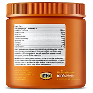 Zesty Paws Calming Chews for Dogs - Composure & Relaxation for Everyday Stress & Separation - with Ashwagandha, Organic Chamomile, L-Theanine & L-Tryptophan – Peanut Butter - 90 Count