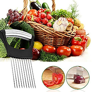 Stainless Steel Onion Holder for Slicing,Onion Cutter for Slicing and Storage of Onions,Avocados,Eggs and Other Vegetables