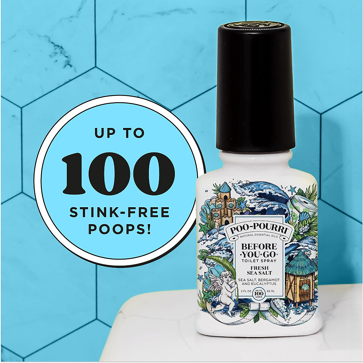Poo-Pourri Before-You- go Toilet Spray, 2 Fl Oz (Pack of 1), Fresh Sea Salt