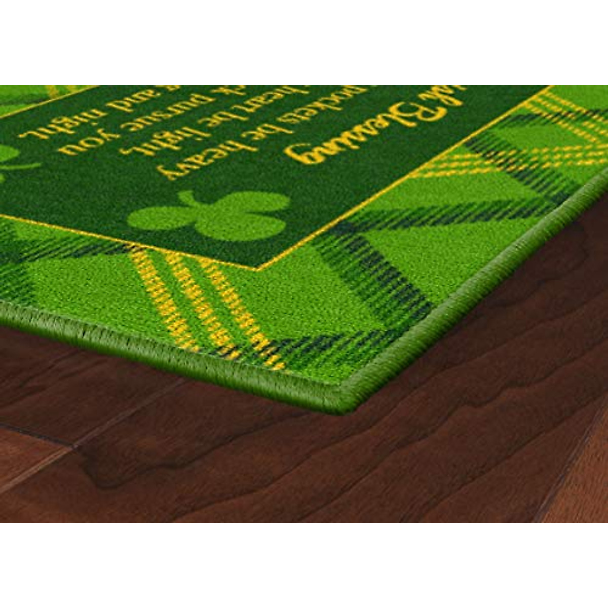 Brumlow MILLS Irish Blessing St. Patricks's Day Lucky Shamrock Washable Festive Print Indoor/Outdoor Rug for Living or Bedroom Carpet, Dining Area, Kitchen or Front Door Mat, 20" x 34"