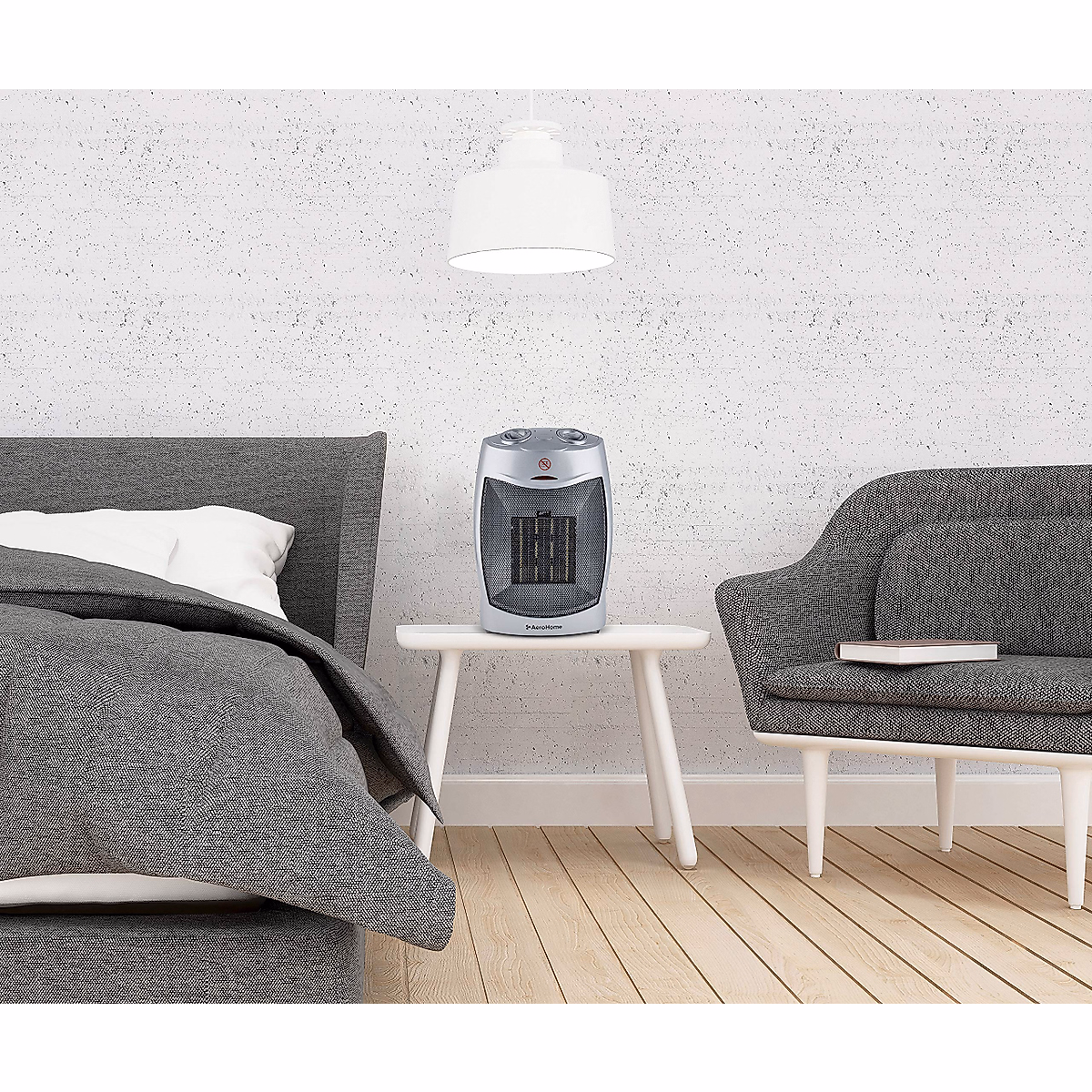 AeroHome 1500W / 750W Ceramic Portable Space Heater Indoor Electric Heater with Overheat & Tip Over Protection - Personal Room Heater with Thermostat Control for Home Bedroom and Office