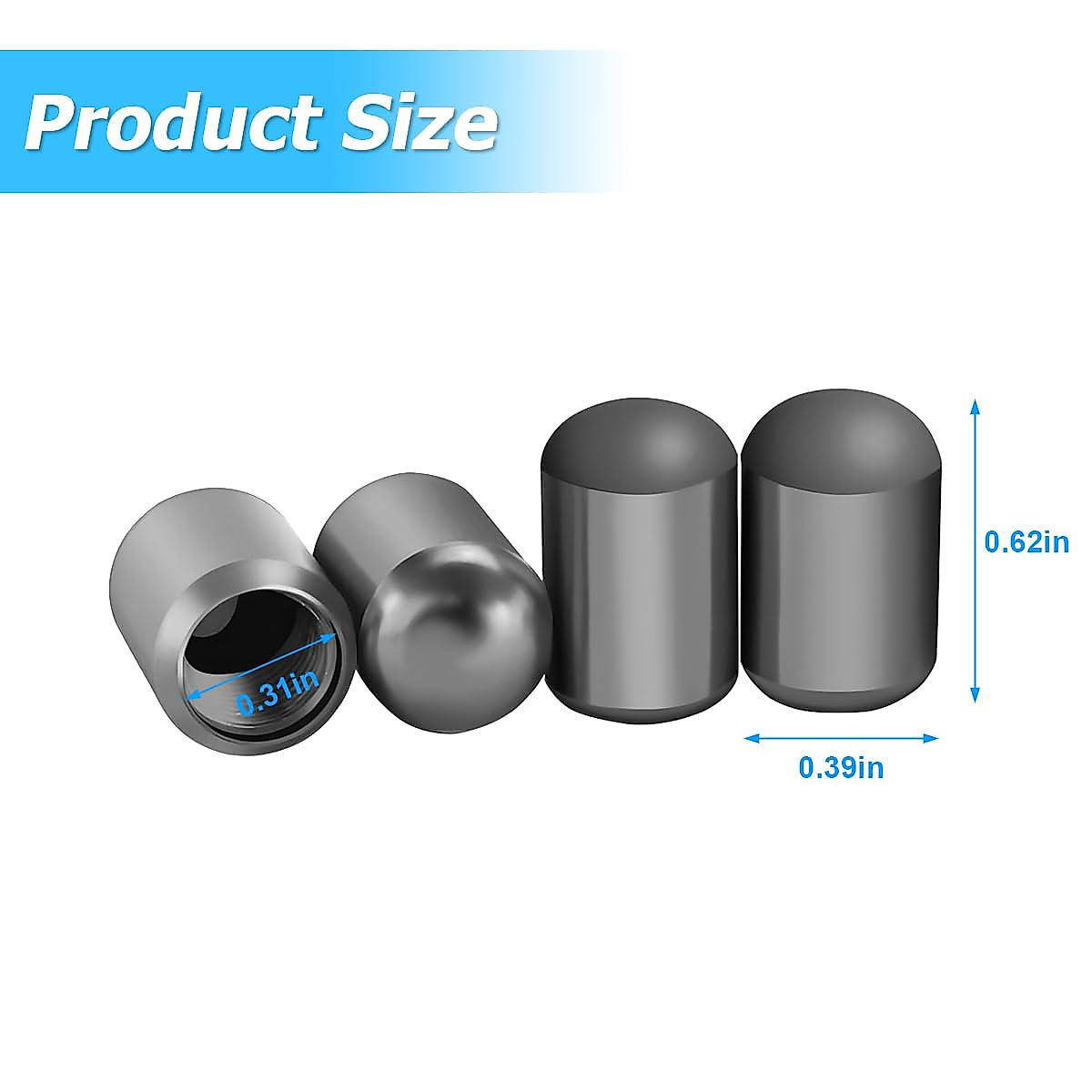 Osilly Car Tire Valve Stems Caps, 4 Pcs Aluminium Alloy Valve Stem Covers, Leak-Proof and Dust-Proof Tire Air Valve Caps, Universal Auto Replacement for SUV, Truck, Bike and Motorcycle (Gray)