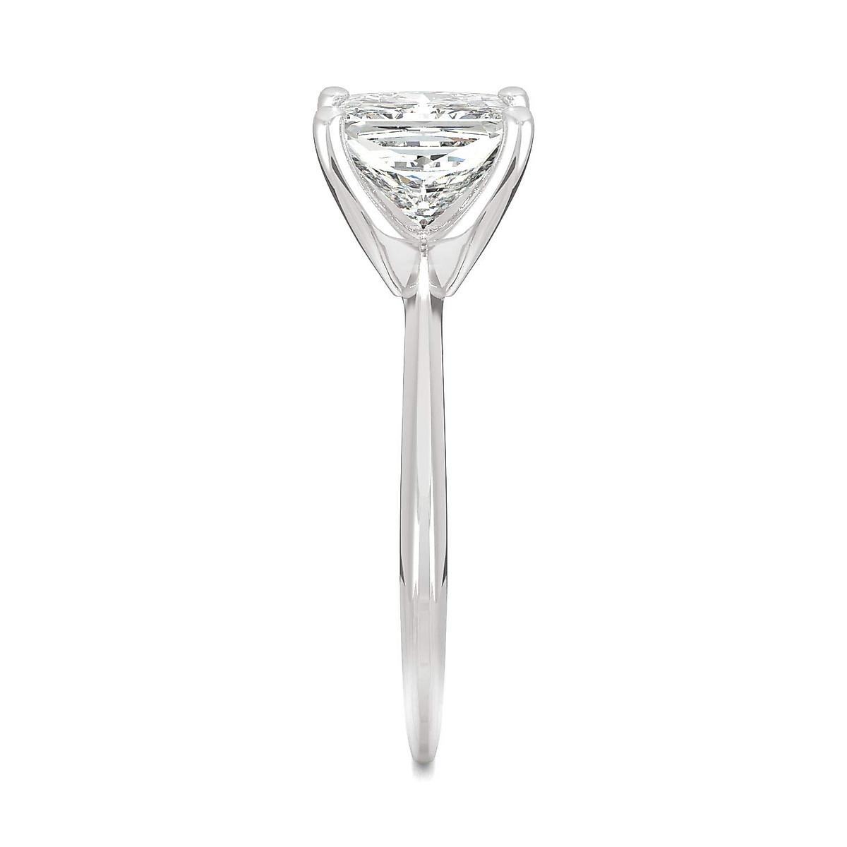 14K White Gold Moissanite by Charles & Colvard 7mm Princess Cut Engagement Ring-size 5 1.92ct DEW