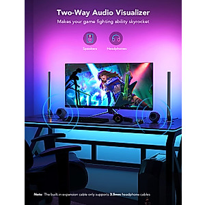 Govee RGBIC Gaming Light Bars H6047 with Smart Controller, Wi-Fi Smart LED Gaming Lights with Music Modes and 60+ Scene Modes Built, Works with Alexa & Google Assistant, Game Room Lights Decor