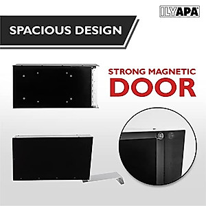 Ilyapa Modern Mailbox, Ready for Post Mount - Black Powder Coated Steel Heavy Duty Curbside Welded Large Mailbox, All Weather Durable, Corrosion Resistant, Stainless Steel Hinges, Magnetic Door