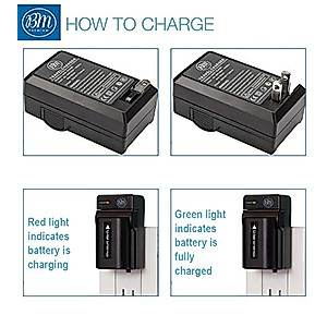 BM 2 NP-FV70 Batteries and Charger Kit for Sony FDR-AX53 FDR-AX700 HDR-CX455/B HDR-CX675/B HDR-CX900 HDR-PJ340 HDR-PJ540 HDR-PJ670/B HDR-PJ810 FDR-AX33/B FDR-AX100 Handycam Camcorder