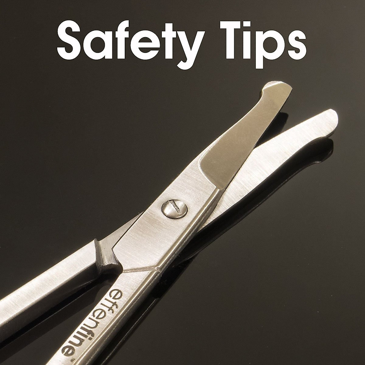 Effenfine Hair Scissors for Trimming - Safely Trim Nose Ears Eyebrows Mustaches and Beards, German Stainless Steel Scissors with Safety Tips