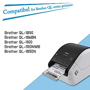 GREENCYCLE 6 Rolls Replacement DK1241 DK-1241 Die-Cut Standard Shipping Labels 4" x 6" (152mm x 101mm) W/Cartridge Compatible for Brother QL-1050 QL-1050N QL-1060N QL-1100 QL-1110NWB, 200 Labels/Roll