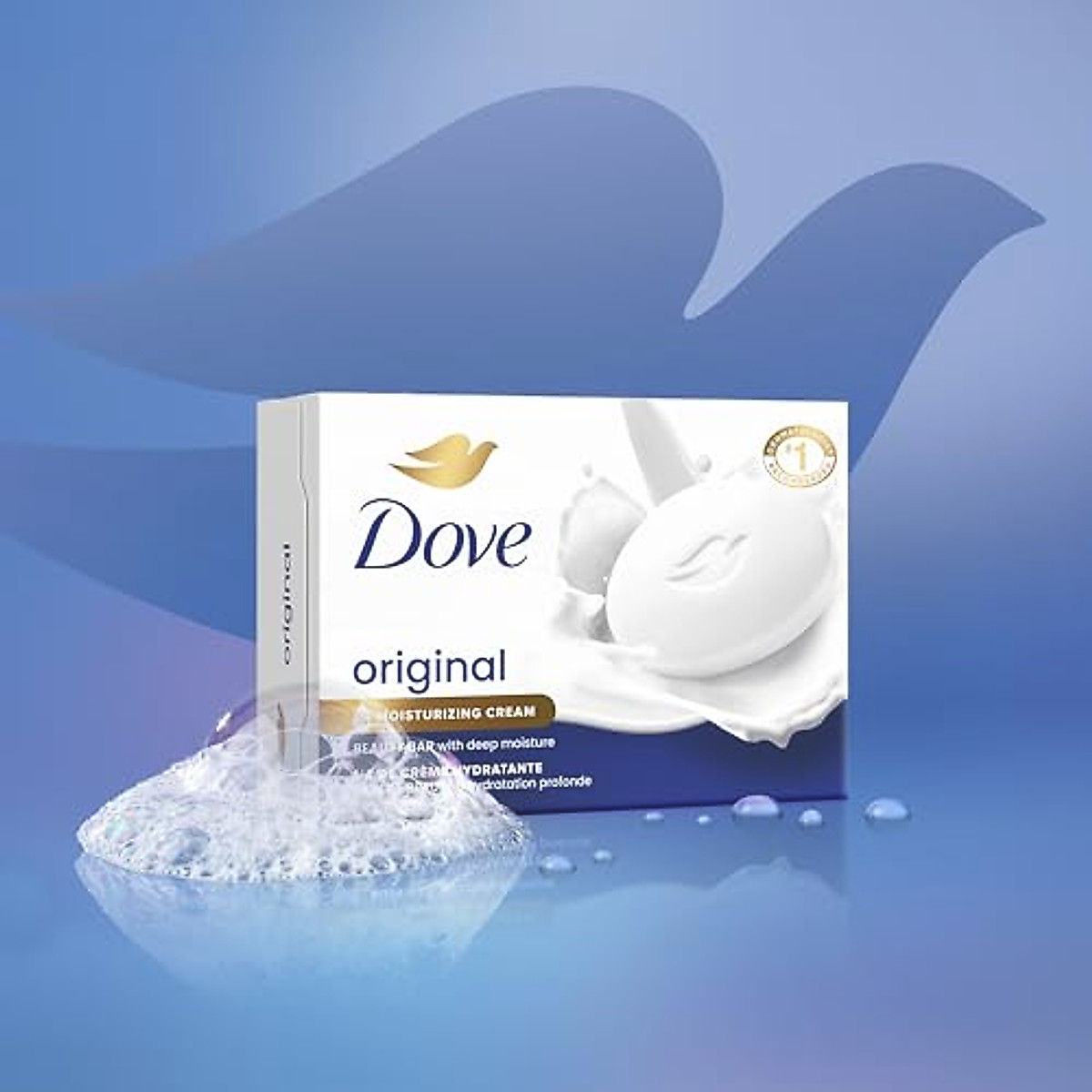 Dove Beauty Bar Soap Original 4 Count for Soft, Smooth Skin, with 1/4 Moisturizing Cream 3.75 oz