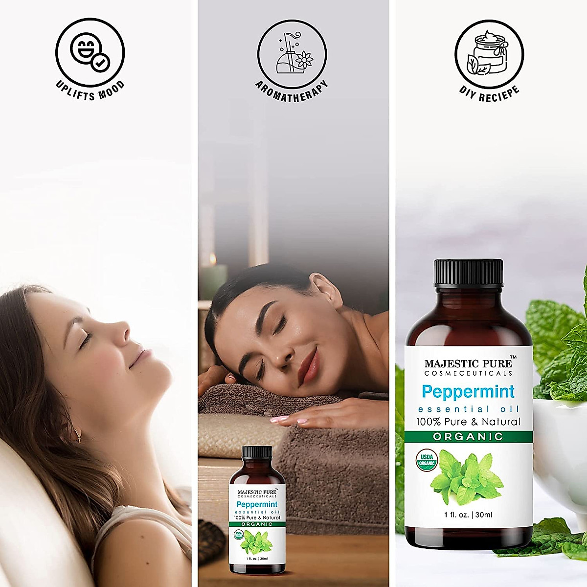 Majestic Pure Eucalyptus USDA Organic Essential Oil | 100% Organic and Premium Quality Oils | Aromatherapy, Skincare, Hair Care, & Household Use | 1 fl. Oz