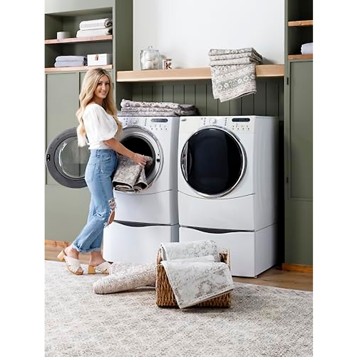 Livabliss x Our PNW Home Rainier Updated Traditional Washable Area Rug, 7'10" x 10'2", Taupe