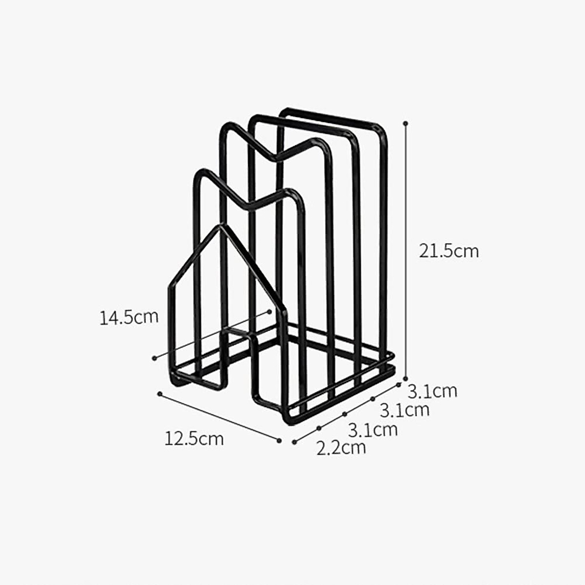 Kepuarm Cutting Board Rack Holder, Chopping Board Organizer, Pot Pan Lid Holder Rack for Pan Lids, Plates, Dishes, Cutting Boards, Kitchen Countertop Cookie Sheet Storage (White)