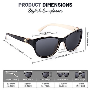 LVIOE Polarized Sunglasses for Women, Classic Fashion Sunglasses Anti Glare 99.99% UV Protection