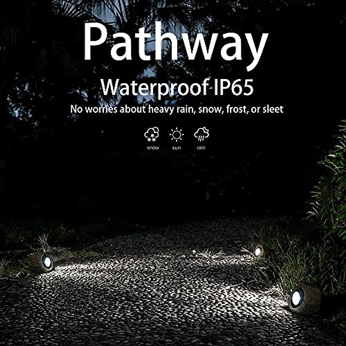 Timeflies Solar Rock Lights, 2 Pack Outdoor Decorative Garden Spot Lights for Pathway, Walkway, Yard, Landscape, Patio(Cool White)