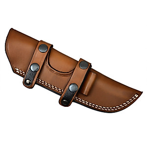 Ottoza TOP GRAIN Leather Knife Sheaths for Fixed Blade Knives, LEFT HAND Leather Knife Sheath for Belt, Leather Knife Holster Belt Knife Holder, Horizontal Knife Sheath for Belt No:102