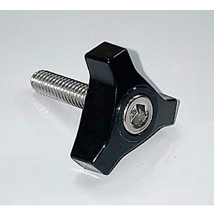 1/4"-20 x 1" Three Prong Clamping Thumb Screw Stainless Steel Standard/Coarse Plastic Knob Thumbscrew Stud 1" - Built in USA - Pack of (2)