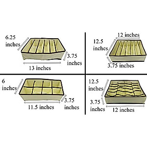 Evelots 4 Pack - Underwear Organizer Drawer-Foldable-Socks/Bras/Scarves-45 Sections