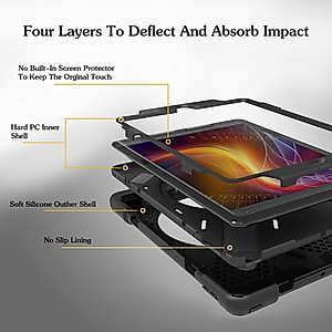 ZenRich iPad 5th/6th Generation Case, iPad 9.7 Case 2017/2018 with Rotatable Kickstand,Hand Strap and Shoulder Strap zenrich Heavy Duty Shockproof Case for A1822/A1823/A1893/A1954,Black