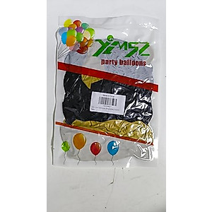 YMSZ Black and Gold Balloons, 67pcs 12 Inch Metallic Gold and Black Balloons for Birthday, Retirement, Graduation, New Year's Eve Party Decorations