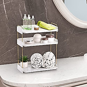 YOUEON 3 Tier Bathroom Counter Organizer, Bathroom Makeup Organizer, Bathroom Counter Shelf, Vanity Tray for Cosmetic, Perfume, Skincare, Bathroom, Bedroom, Kitchen
