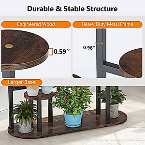 Tribesigns Plant Stand Indoor, Multi-Tiered 11 Potted Plant Shelf Flower Stands, Tall Plant Rack Display Holder Planter Organizer for Garden Balcony Living Room, Rustic Brown