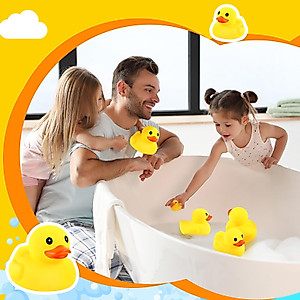 Deekin 40 Pcs 5 Inches Large Yellow Rubber Ducks Bulk Large Duck Bath Toy Squeak Rubber Duckie Bathtub Floating Bath Duck for Birthday Party Decoration Gift Swimming Pool