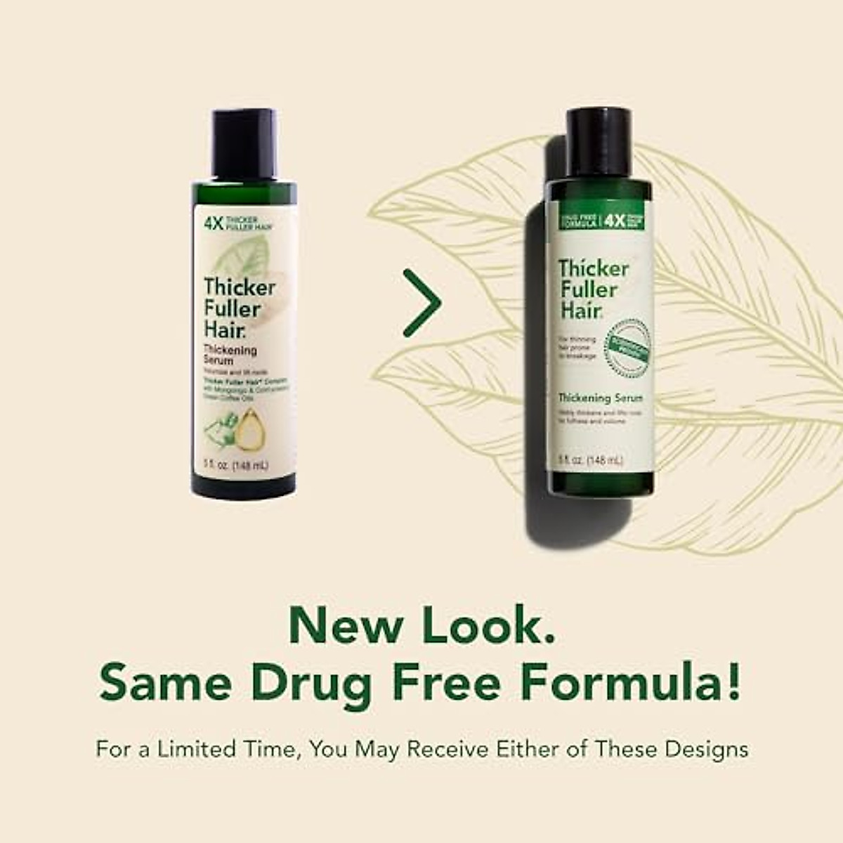 Thicker Fuller Hair Thickening Serum - Thinning Hair Treatment - Hair Volumizer Serum with Natural Ingredients - Fights Breakage - 5 oz