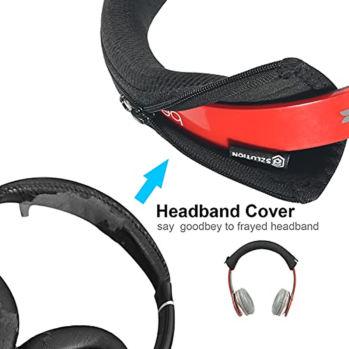 CaSZLUTION Headband Cover Headphone Headband Protector Headphone Cover Headset Replacement Headband Cover Compatible with Bose, B, JBL, ATH,Sony Headphones,Black (Small)