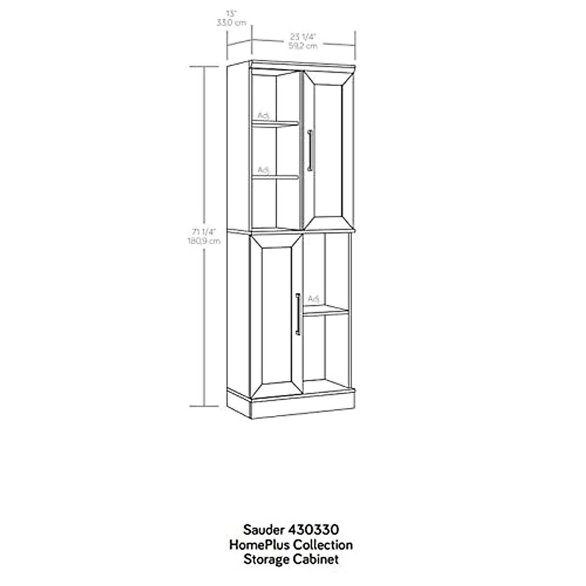 Sauder HomePlus 2-Door Storage Cabinet in Soft White, Soft White Finish
