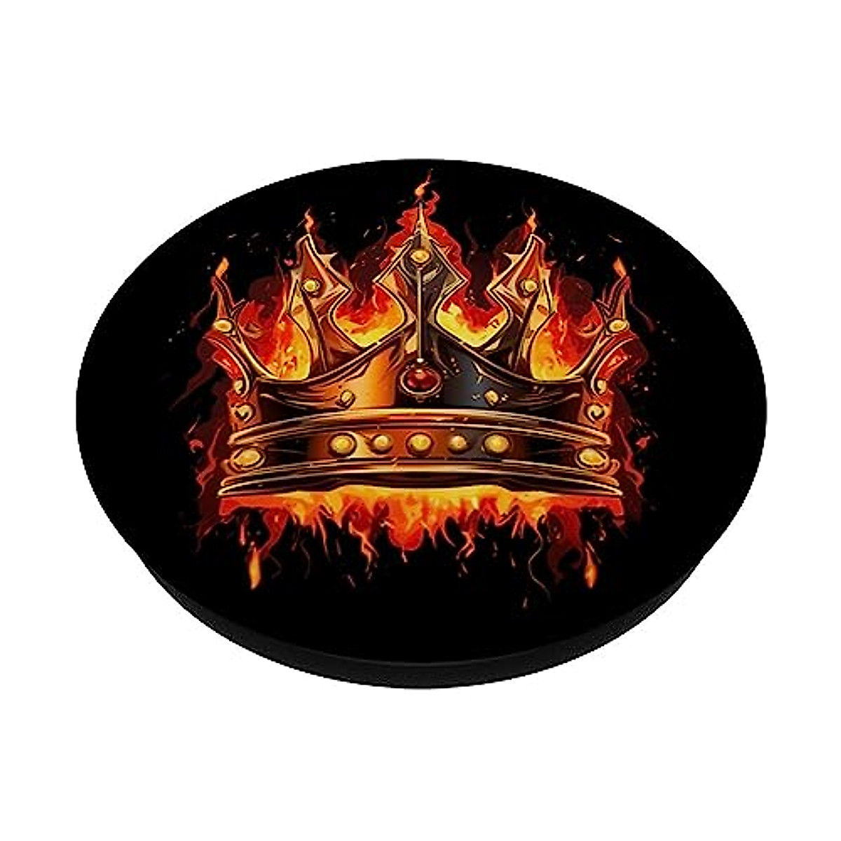 Funny King Crown with Flames PopSockets Swappable PopGrip