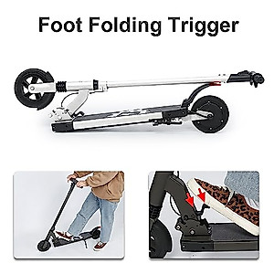 Electric Scooter Adults High Performance Kick Scooter,Portable Folding Commuting Electric Scooter (White)